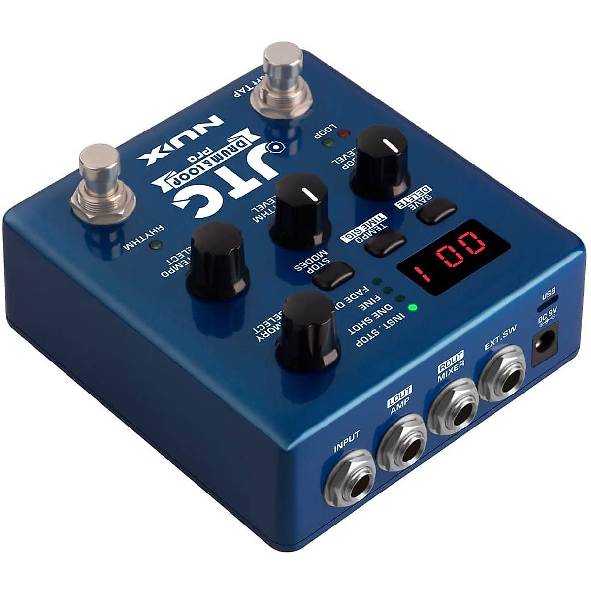 Briskdrop NUX JTC Pro Drum & Loop Pedal Bundle with 2 MXR Instrument Cables, 3 MXR Patch Cables and Dunlop Pick Pack, jtcprobundle1