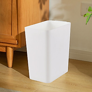 Julyeen 4.5 Gallon Plastic Wastebasket, Set of 3 Durable Open Top Garbage Can, Slim Trash Container Bin, White