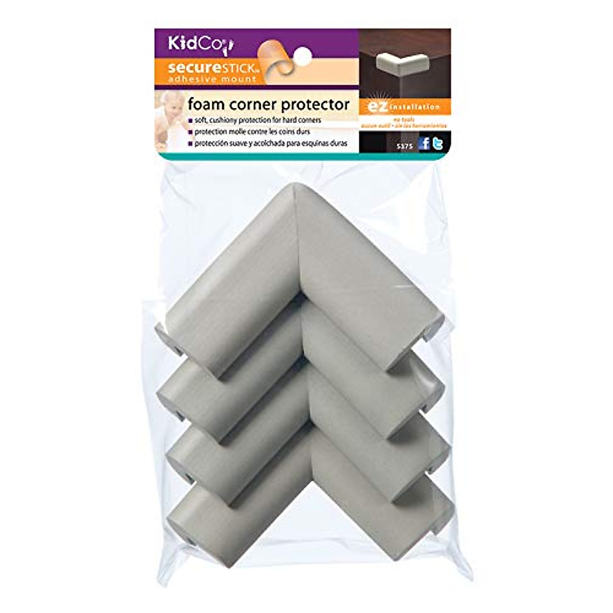 Kidco Foam Corner Protectors (4 Pack) (Grey)