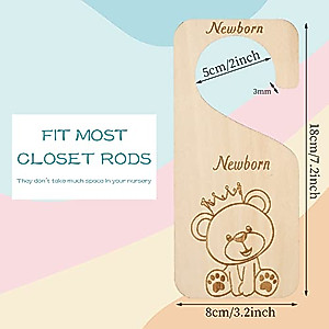 BOWINR Wooden Baby Closet Dividers Set of 7 Baby Clothes Organizer Baby Double-Sided Closet Organizer Cute Woodland Animal Theme Nursery Decor Neutral from Newborn to 24 Months