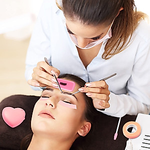 12 Rolls Eyelash Extension Tape Breathable Lash Tape with Silicone Eyelash Pad Eyelash Grafting Pad and Heart-shaped Tape Cutter, Adhesive Non-woven Lash Tape Colorful Makeup Lash Tape for Women