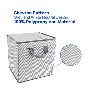 GOLOHO Nursery Organizer and Storage Closet Set (50 Pieces), Chevron Pattern, Grey and White