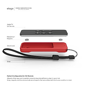 Elago R1 Silicone Case Compatible with Apple TV 4K 4th and 5th Generation Siri Remote Control - Red