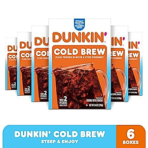 Dunkin' Cold Brew Ground Coffee Packs, 8.46 Ounces (Pack of 6)
