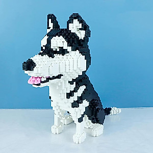 Building Blocks Mini Bricks Animal Pets, Dog Husky, Micro Bricks Dog Animal Building Toy Bricks Dog for Kids 10,11, 12, 13, 14, Teens or Adult, 1900 Pieces