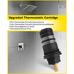 𝑼𝒑𝒈𝒓𝒂𝒅𝒆𝒅 94282000 Thermostatic Cartridge Fit for Hansgrohe Ecostat Showers, Fit for two-hole and three-hole thermostatic tub fillers, 3/4 Inch with Brass Stem