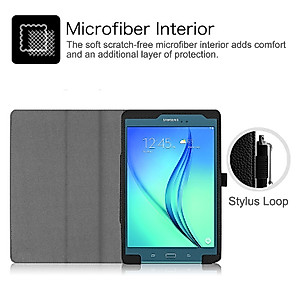 Fintie Folio Case for Samsung Galaxy Tab A 8.0 (Previous Model 2015), Slim Fit Premium Vegan Leather Cover Compatible Galaxy Tab A 8.0 SM-T350/P350 2015 (NOT Fit 2017/2018 Version), Black