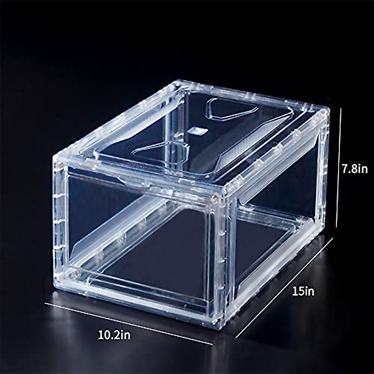 Eapura Shoe Organizer Storage Boxes for Closet 3 Packs | Clear Plastic Stackable Shoe Storage Bins with Drawers & Lids, Clothes Kids Toy Under Bed Shoe Storage Containers | Robust, Durable 43X29X14CM