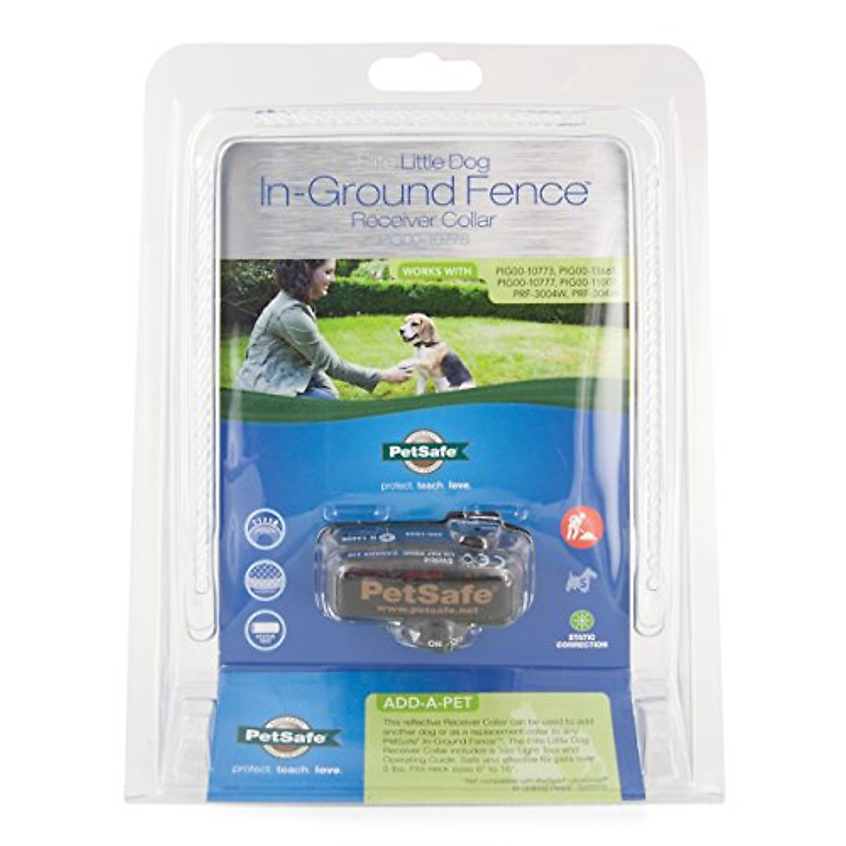 PetSafe Elite Little Dog In-Ground Fence Receiver Collar, for Dogs Over 5lb, Waterproof with Tone and Static Correction