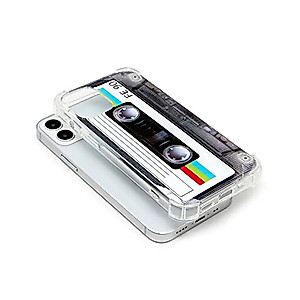 FAteamll Case for iPhone 12 Mini, Matte Finish Heavy Duty Soft Back Cover with Reinforced Corners TPU Soft Bumper Retro Cassette Tape Case Compatible with iPhone 12 Mini 5.4 Inch 2020 Released