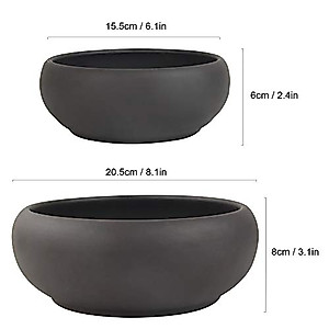 Happy Bonsai 2 pc 6" + 8" Unglazed Round Ceramic Succulent Planter Pot Set