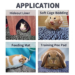 wcgfoever 3 Pack Washable Guinea Pigs Cage Liners,24''x16'', Rabbits Fleece Bedding, Soft Warm Chenille Small Animals Sleep Bed Mat, Reusable Pet Pee Pads for Cage Ferrets Bunnies Chinchillas