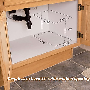 2-Tier Sliding Under Sink Organizer, Pull Out Bamboo Wood Storage Drawer Organization, Cabinet Shelf for Bathroom, Kitchen Cupboard, Slide Out Spice Rack Container Lid Organizer with Dividers