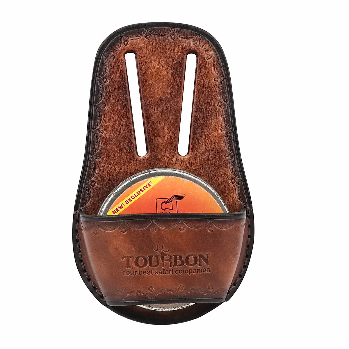 Tourbon Leather Snuff Dip Can Holder Chew Tobacco Cigarette Case Pouch Hammer Tool Holster for Belt