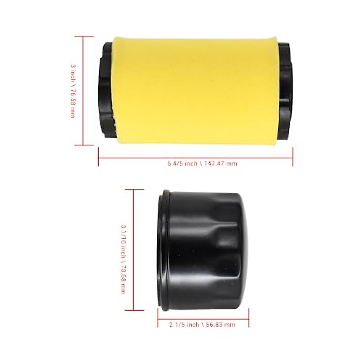 Firmusparts Air Filter 793569 793685 GY21055 MIU11511 Oil Filter 696854 695396 492932S 492932 Compatible with Intek 20-21 Gross HP Compatible with John Deere LA125 LA115 D100 E110 Lawn Mower Tractor