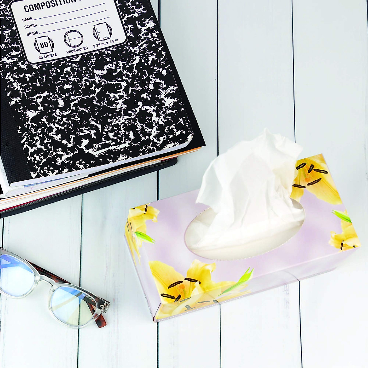 Facial Tissues 130 Per Box, Size 7" X 6.9" 2 Ply, Great for Bathroom, Office, Store, School, Home, Kitchen, Or in Your Car & in Every Room (Pack of 4, 520 Tissues total)