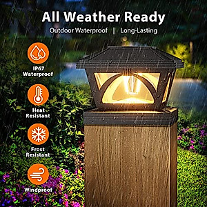 ENSLI Solar Outdoor Post Cap Lights, 6 Pack Brighter Solar Post Lights Outdoor Waterproof, Fence Post Cap Lights Solar Powered Deck Post Lights Fit 4x4 5x5 6x6 Posts for Fence Deck Garden Decoration