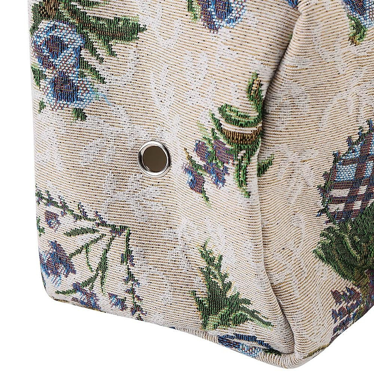 AYNEFY Handmake Knitting Bag, 17.32 x 5.51 x 6.69 inch Household Fabric Crafts Knitting Needles Storage Sweater Sewing Needles with Carry Handles Organizer Bag(Purple Flower)