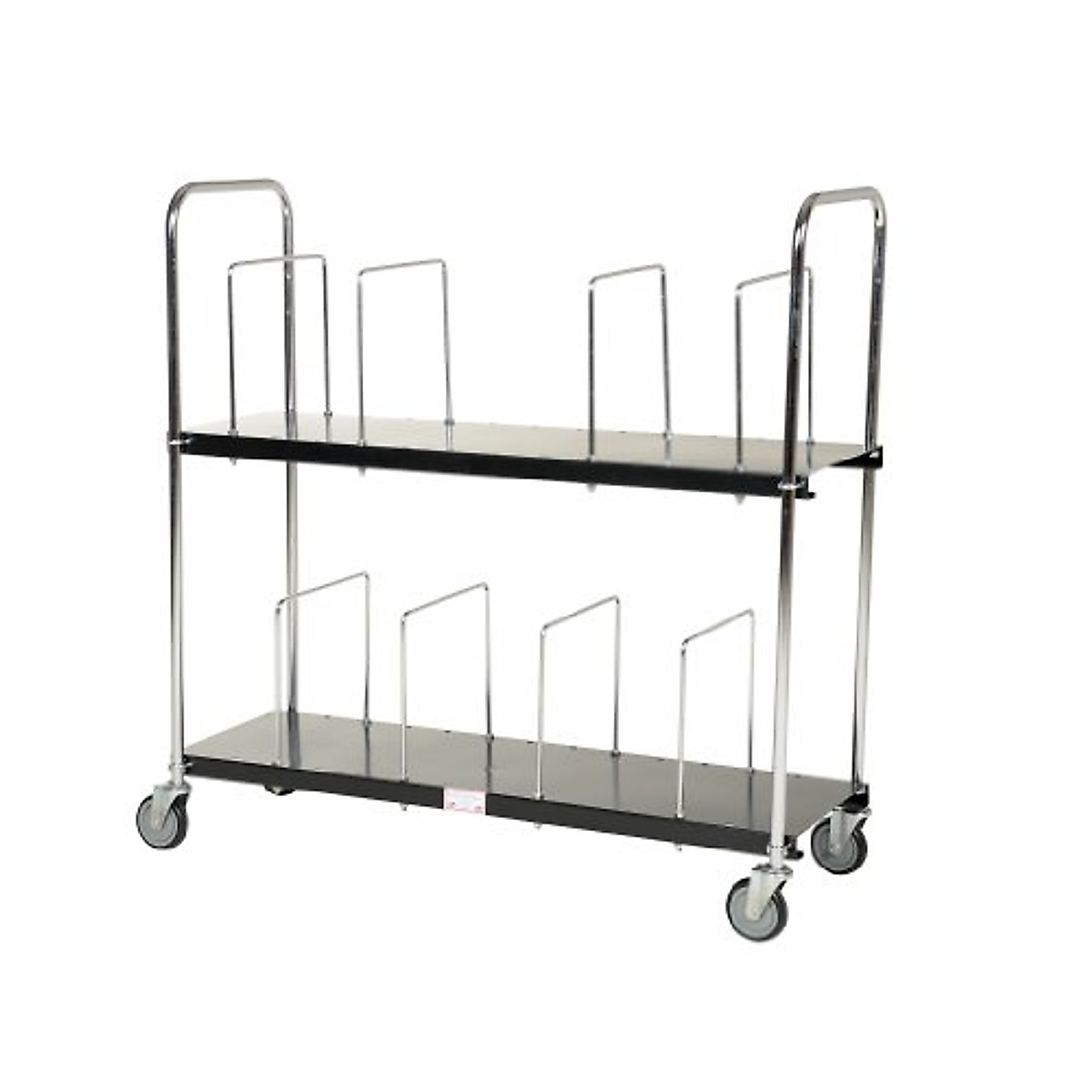 Vestil CTC-1856-B Steel Carton Cart, 2 Tiers, Black, 400-lb. Load Capacity, 59-1/8" x 19-13/16" x 56-1/2"