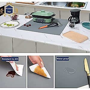 Multipurpose Silicone Mats for Kitchen Counter, Countertop Protector, Heat Resistant Mat for Air Fryer to Site on, 23.6"x23.6"x0.08" Dark Grey