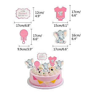 Elephant Baby Shower Decorations – It's a Girl Baby Shower in Pink and Gray Theme – Cute Elephant Party Kit – Virtual Baby Shower Decorations – Multipurpose Elephant Décor – Ready To Install