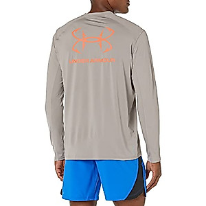 Under Armour Men's Standard Iso-Chill Hook T-Shirt, (294) Pewter / / Papaya, Medium
