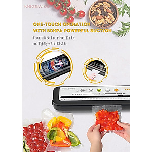 MegaWise Powerful and Compact Vacuum Sealer Machine (Silver)