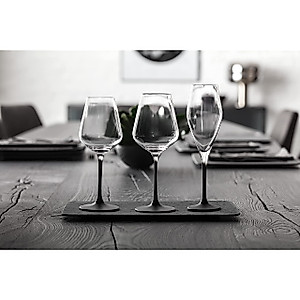 Villeroy & Boch Manufacture Rock Set of 4 Elegant Crystal Glass Champagne Flutes Dishwasher Safe Black