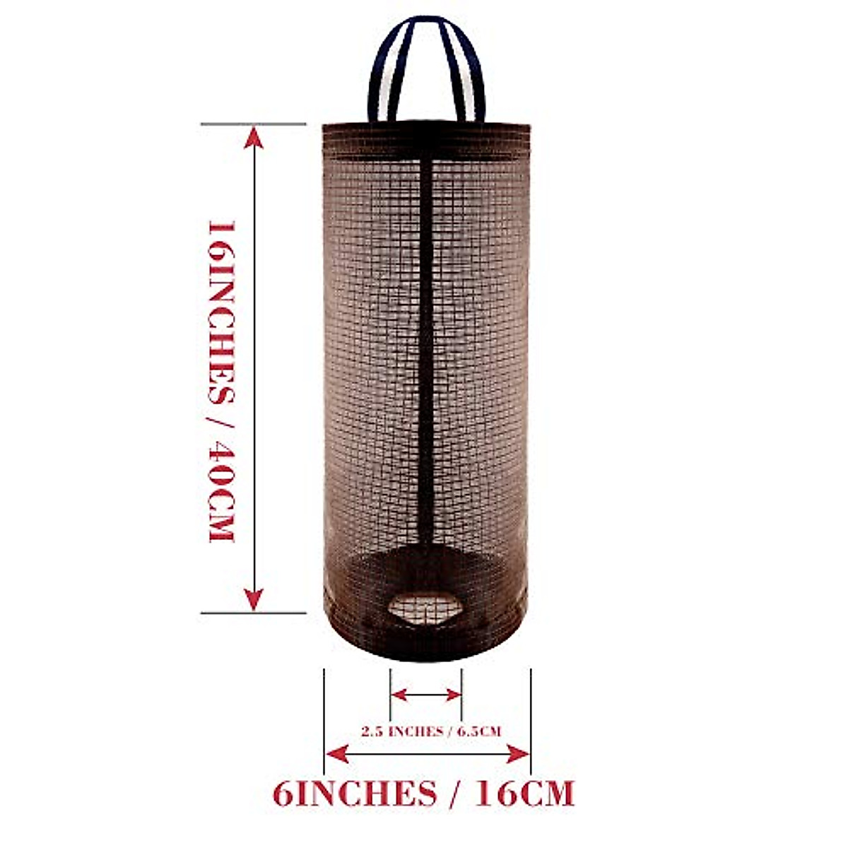 Plastic Bag Dispenser, Wall Hanging Grocery Bag Holder, Large Folding Hanging Storage Bag for Kitchen, Brown