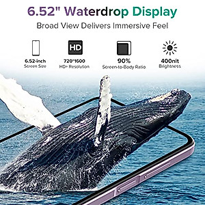 Ulefone Note 14 Unlocked Android Phones - 6.52-inch HD+ Display Android 12 OS 7GB RAM+16GB ROM 4500mAh Battery 8MP+5MP Camera 3-Card Slot T-Mobile Unlocked Smartphone (Purple)