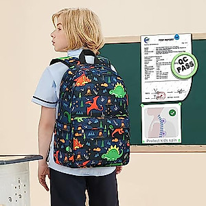 ZHT Dinosaur Backpack For Boys, Cute Lightweight Waterproof Preschool Kids Backpack, Kindergarten Nursery Travel Bag With Chest Strap