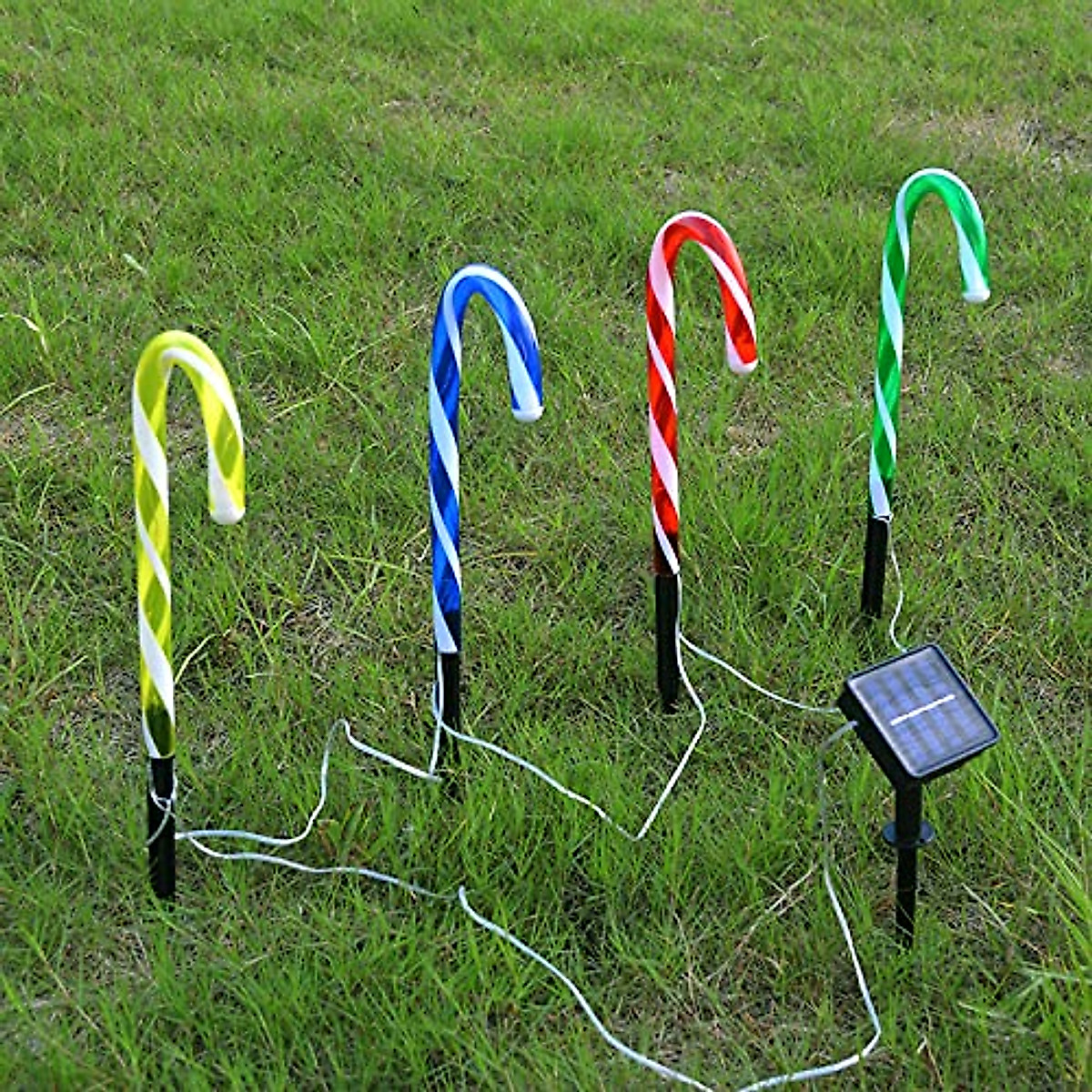 Christmas Candy Cane Lights,Solar Christmas Light， Christmas Candy Cane Pathway Lights， Christmas Decoration， for Home Garden New Year Holiday Lights