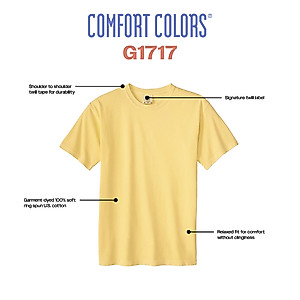 Comfort Colors Adult Short Sleeve Tee, Style G1717, White (1-pack), Large