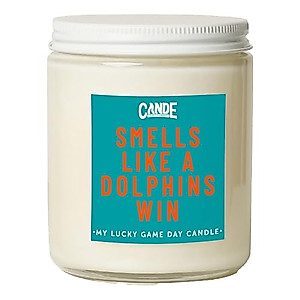 CE Craft - Smells Like A Dolphins Win Candle - Football Themed Candle, Gift for Dad, Gift for Son, Florida Gift, Florida Themed Candle, Gift for Him (Iced Vanilla Woods)