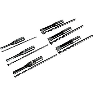 6pcs Square Hole Mortise Chisel Drill Bit Tools, 5/8" 9/16" 1/2" 3/8" 5/16" 1/4" HSS Woodworking Hole Saw Mortising Chisel Drill Bit Set, Different Sizes