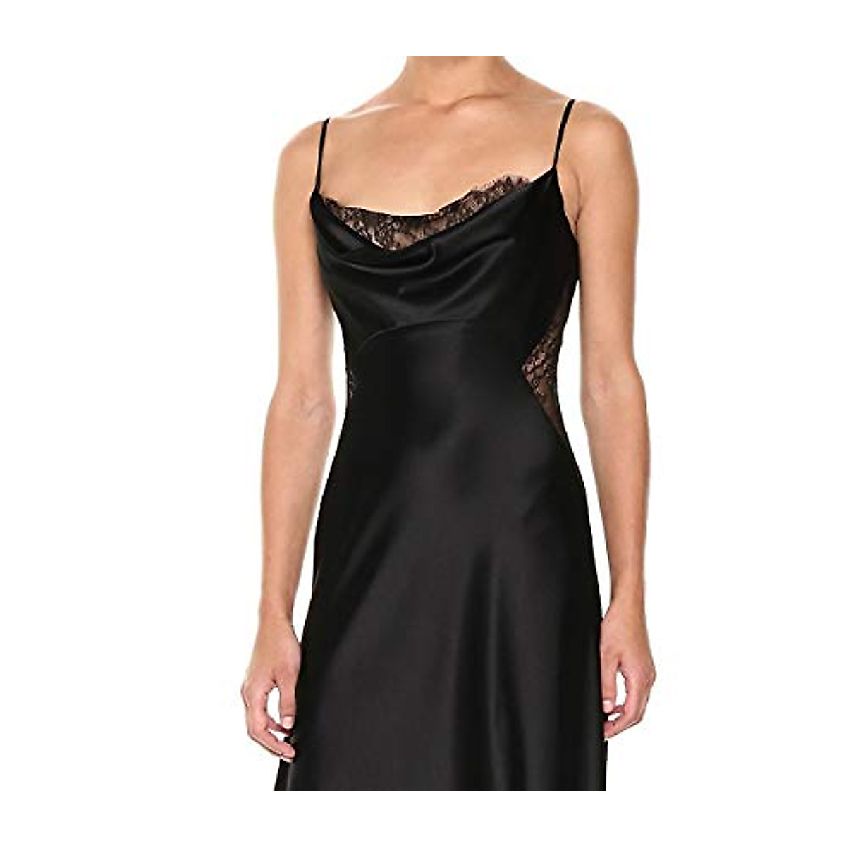 Jill Jill Stuart Women's Slip Dress with Lace Cutouts, Black, 2