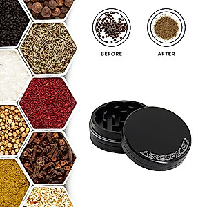 Aerospaced 2-Piece Grinder 6061 Aircraft-Grade Aluminum, 30 Razor-Sharp Diamond Teeth, Scratch-Resistant Anodized Finish, Secure Magnetic Lid, Airtight Seal - Enhance Your Cooking