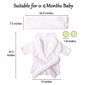M&G House Newborn Photography Props Bathrobes Outfits Baby Photo Prop Robe Bath Towel Costume Sets Boy Girl Baby Photoshoot Props 0-6 Months(White)