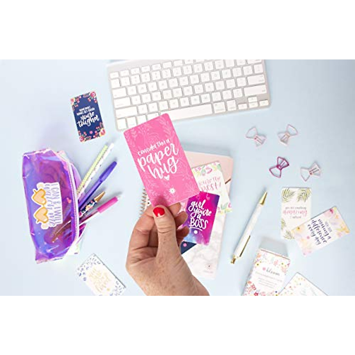 bloom daily planners Encouragement Card Deck - Cute Inspirational Quote Cards - Just Because Cards - Set of Thirty 2" x 3.5" Cards - Assorted Designs