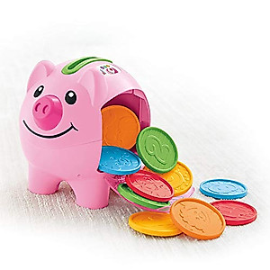 Fisher-Price Laugh & Learn Baby Learning Toy Smart Stages Piggy Bank With Music & Phrases For Infant To Toddler Ages 6+ Months