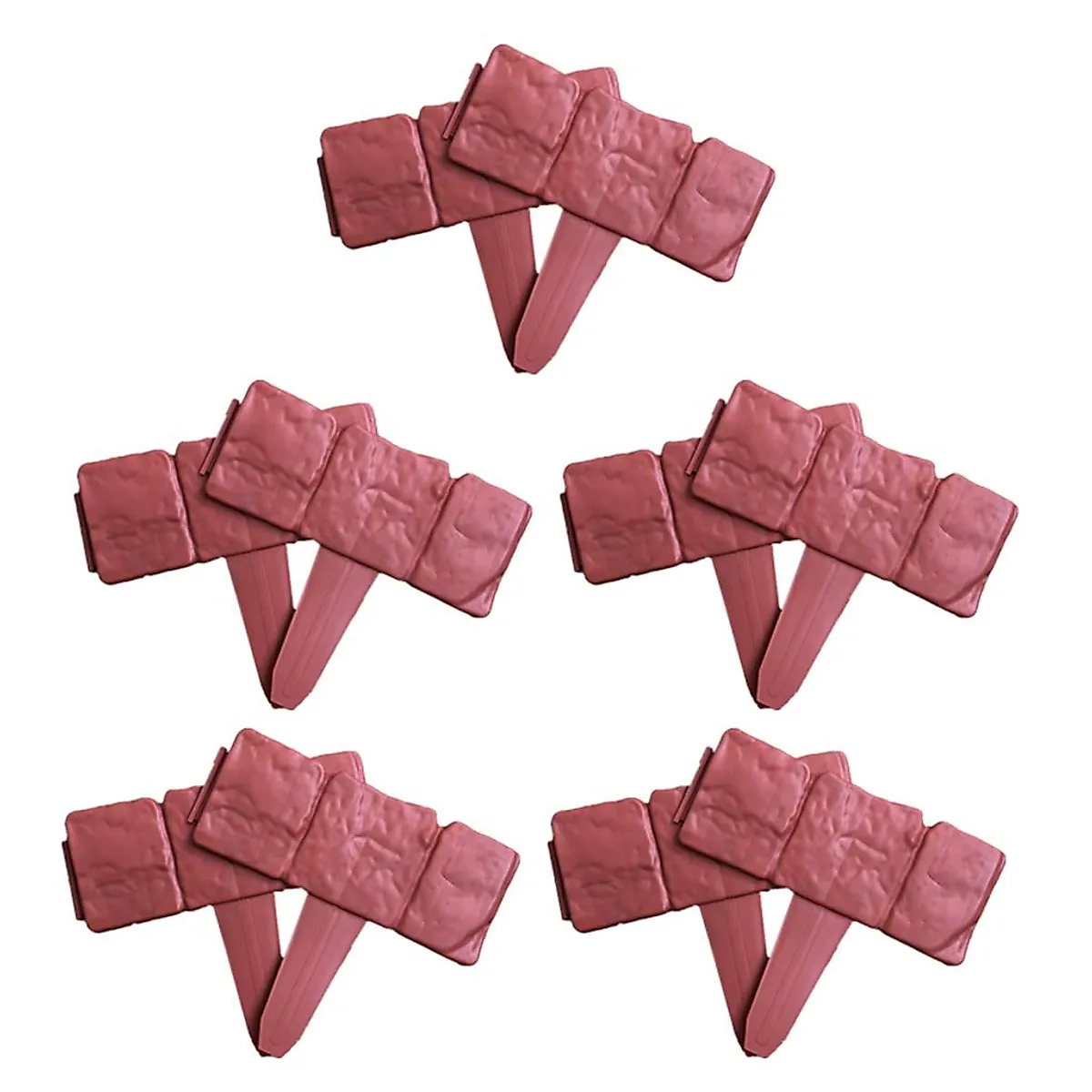 Tubayia Pack of 10 Lawn Edging Flower Bed Edging Imitation Stone Garden Fence for Garden Decoration (Orange)