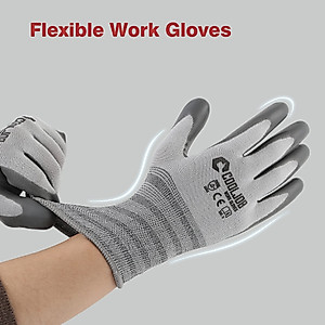 COOLJOB Unisex Work Gloves, Gray, Small (Pack of 3)