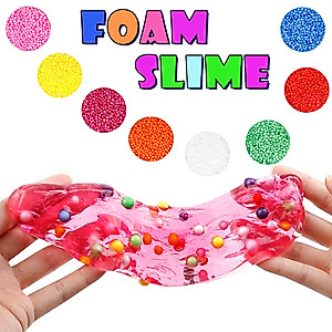 Slime Supplies Kit, 205 Pack Add Ins Slime Kit for Kids Girls Slime Making, Including Foam Balls, Glitter, Fishbowl Beads, Charms, Clear Containers by WINLIP
