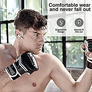 Padmate Bluetooth Headphones True Wireless Earbuds with 4 Mics CVC8.0 Noise Cancelling Earphones with Charging Case in-Ear Headset Touch Control Sport TWS 30H Playback Waterproof IPX6 Pamu T6C White