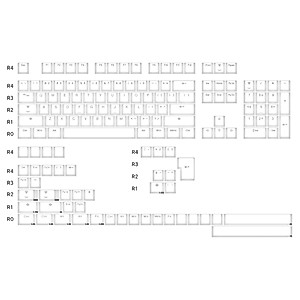 Taihao Cubic Profile Nana De Coco Translucent Backlit Doubleshot keycaps for DIY gaming mechanical keyboard oem profile Forested (NanaDeCoco Forested Keycap)