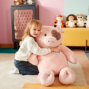 IKASA Stuffed Toy Jumbo Pig, 30'' Plush Animal, Premium Quality Soft Toy for Kids, Gift for Birthday or Holiday