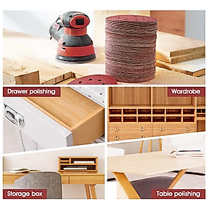 MIDO PROFESSIONAL ABRASIVE Sanding Disc 5-Inch 8-Hole 240 PCS 40 60 80 100 120 150 180 240 320 400 600 800 Grit Aluminum Oxide Sandpaper Hook and Loop Adhesive Sanding Disc for Random Orbital Sander