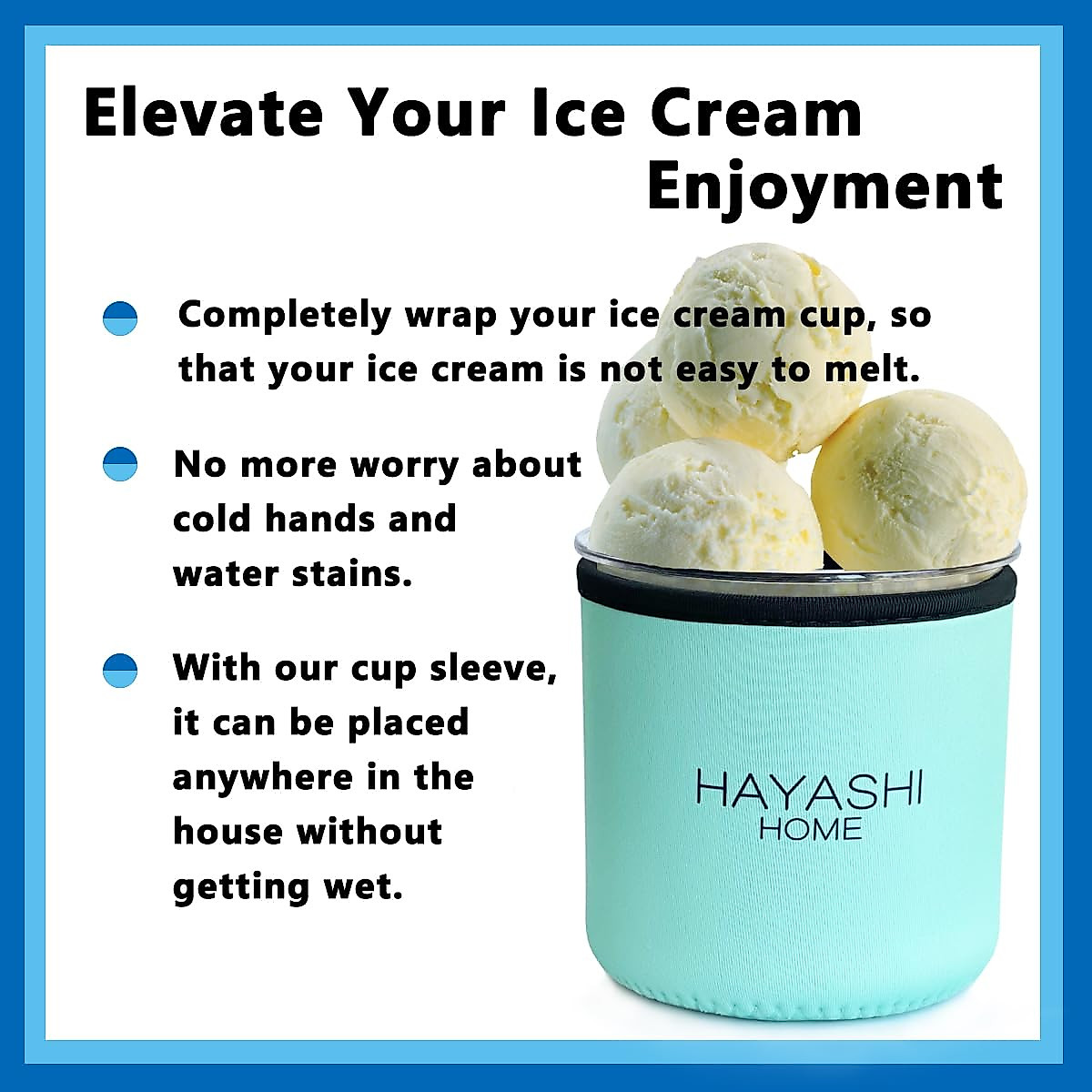 4 Pack Ice Cream Neoprene Sleeve 16oz Compatible with Ninja Creami Pints Containers NC299, NC300, NC301 - HAYASHI home