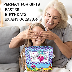 Mermaid Bath Bombs for Girls with Jewelry Inside Plus Jewelry Box for Kids. All Natural and Organic - Easter Basket for Girls Bath Bombs, Skin moisturizing Bubble Bath Fizzies with Surprise Toys