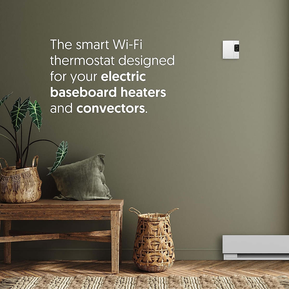 Sinopé Smart Wi-Fi Thermostat for Electric Baseboard Heating TH1124WF (Works with Amazon Alexa and Apple HomeKit) 4000 W / 240 V